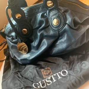 Gustto | Bags | Gustto Estola Satchel In Glazed Blue Leather | Poshmark